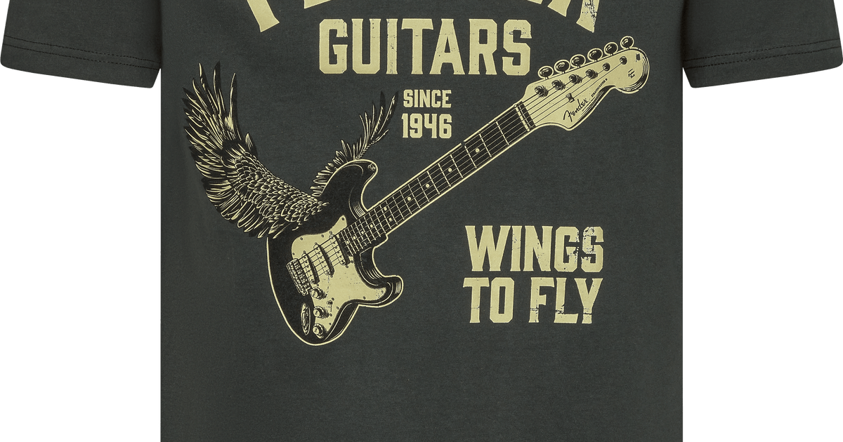 Fender® Wings To Fly T-Shirt, Vintage Black
